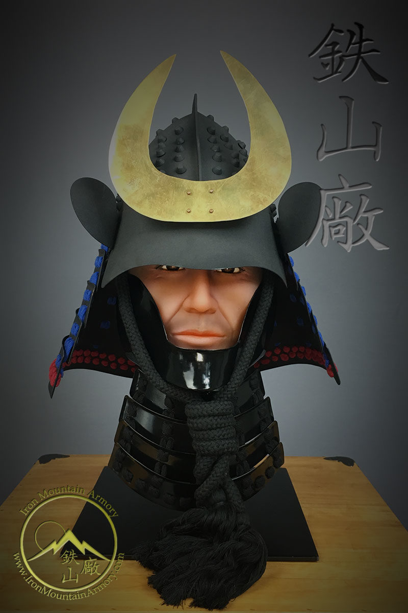 Museum / Gallery Human Life Like Head Display Stand Samurai Helmets